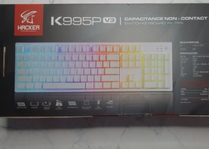 앱코 HACKER K995P V3 RGB PBT 무접점 게이밍 키보드 (화이트, 45g)
