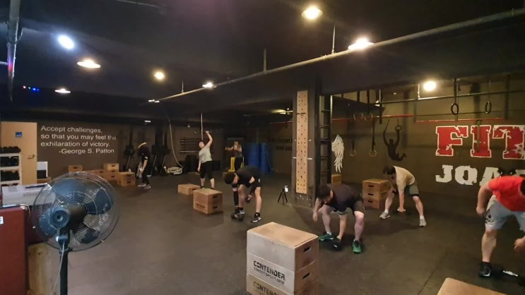 순천 크로스핏 야인 조아짐 20190610 Dumbell Snatch, Box Jump 21-18-15-12-9-6-3 ...