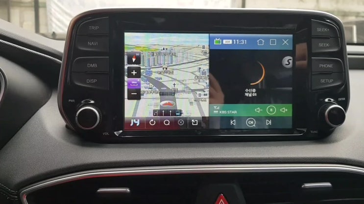 싼타페 TM 안드로이드 실시간 3D맵 jy커스텀 T6000 네비게이션 매립후기 : 네이버 블로그