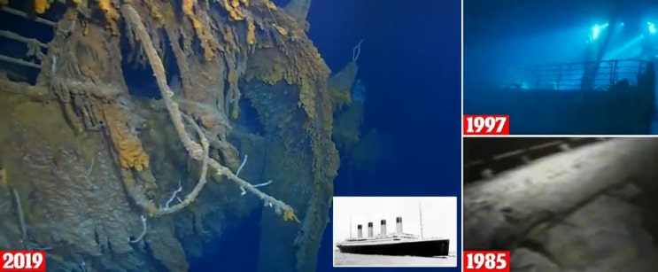 부식 가속화하는 3,900m 대서양 해저에 가라앉은 타이타닉호 초 고화질 영상 VIDEO:Super high-definition ...