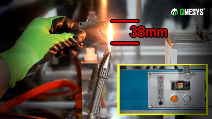 ISO 9772 HBF Test 발포플라스틱 난연테스트 큐머시스 난연성시험기 Horizontal Burning Foamed ...