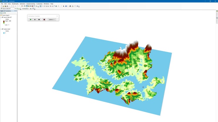 [ArcMap] ArcScene을 이용한 Flood Risk Simulation Map (부제: 서울특별시 홍수 위험 지역 3D ...