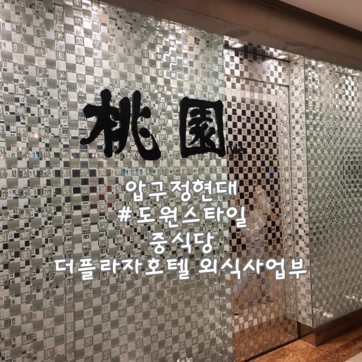 더플라자호텔 한화리조트외식사업부 중식당도원 압구정현대백화점중식당 도원스타일 네이버 블로그