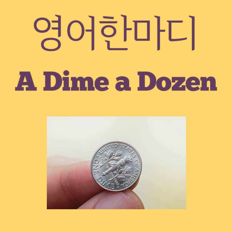 오늘의 영어한마디 A Dime a Dozen 현지인들이 쓰는 영어 관용표현 : 네이버 블로그