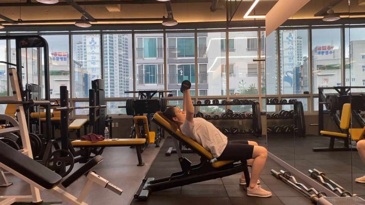 광주 수완지구 개인피티 근력운동 프로그램 Maxfit 여자도 가슴운동 필수 탄력올리기 어깨라인 쇄골라인다듬기덤벨 여자상체근력