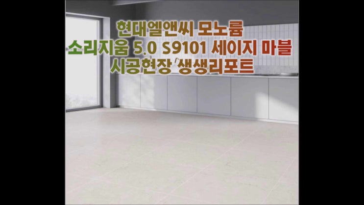 현대엘앤씨 모노륨 소리지움 5.0 S9101 세이지 마블 시공현장 생생리포트 : 네이버 블로그