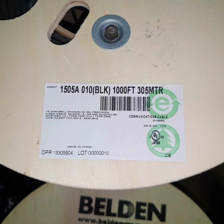 BELDEN 1505A Black 300미터, 케이블 맵(주) Leoni Kerpen P/N. 76770100 어플리케이션은 ...