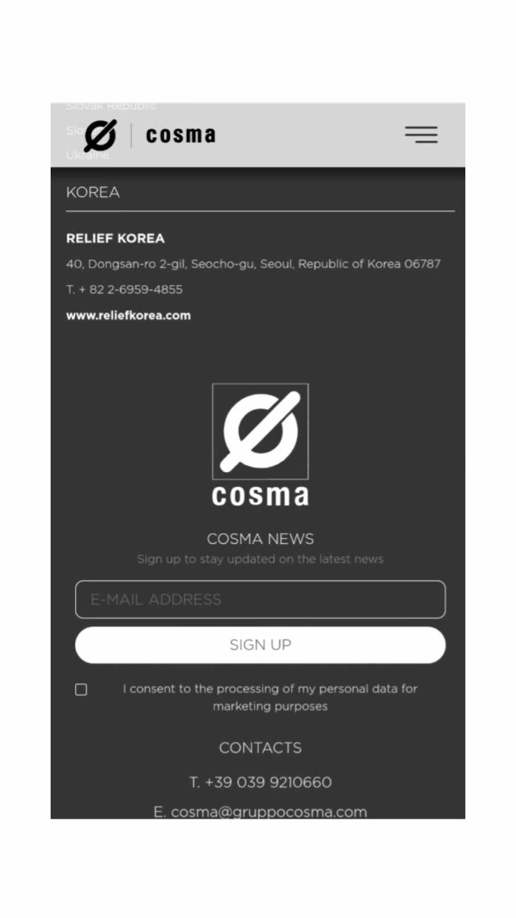 [릴리프코리아]이탈리아 COSMA 한국 디스트리뷰터 선정 : 네이버 블로그