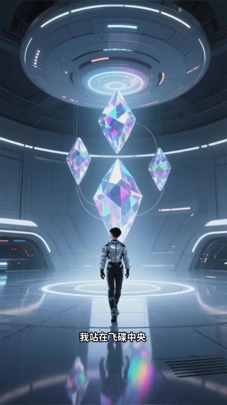 접시 안에는 천장에서 바닥까지 뻗어 있는 수직축을 중심으로 천천히 회전하는 세 개의 커다란 다이아몬드, 즉 수정이 있습니다. 이 축 또한 반대 방향으로 회전합니다. 축 ...