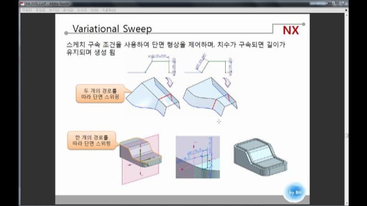 [NX8.5 곡면 강좌 ] 3강 Surface2에서 Variational Sweep : 네이버 블로그