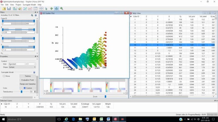 Tecplot Chorus 응용 – Electronic Actuator 예제에서 여러 Case를 가지고 Surrogate ...