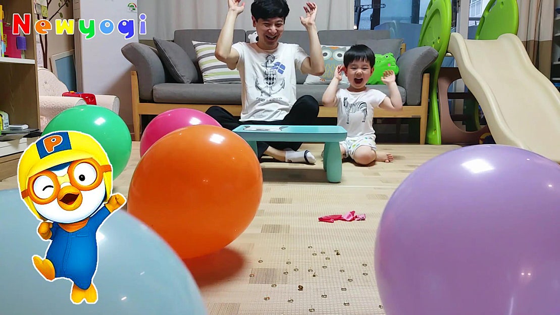 뽀로로 풍선 압정 위로 던져터 터트리기 Pororo Balloon pop - 네이버 TV