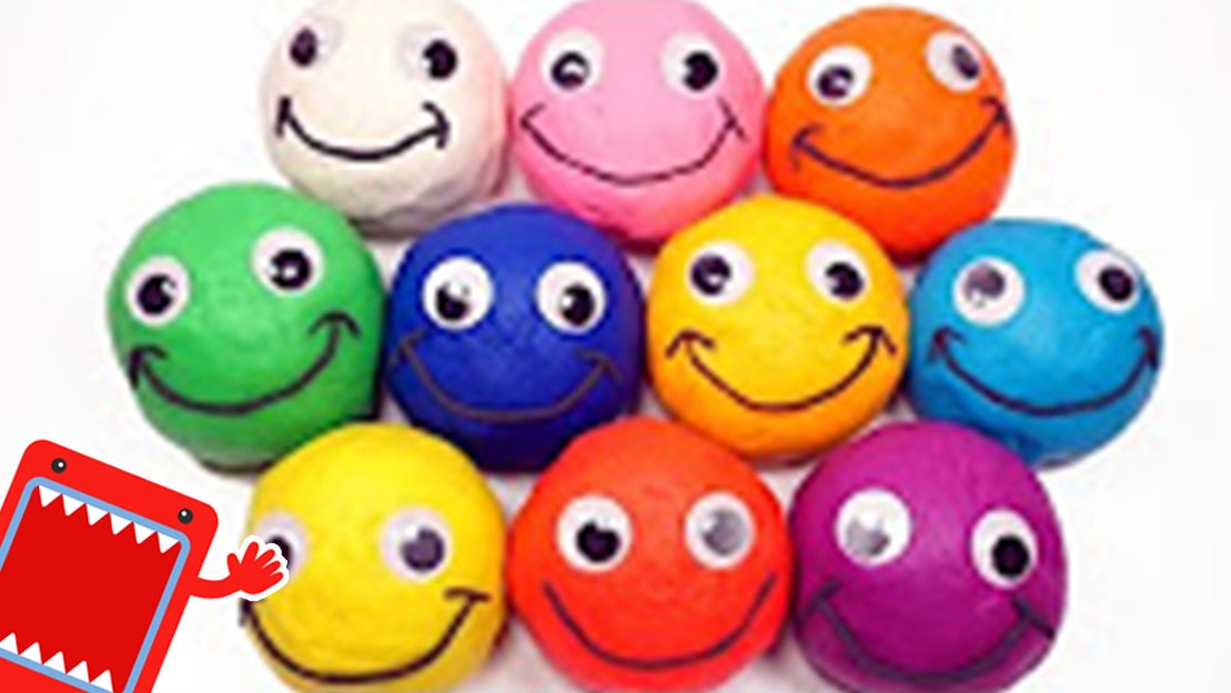 Play & Learn Colours with Play Dough Smiley Face Star Molds Slime ...