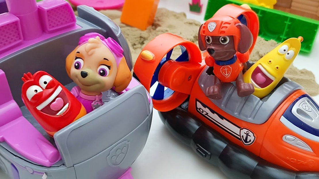 Toy Animation for Kids Larva with paw patrol Sand play & Learning ...