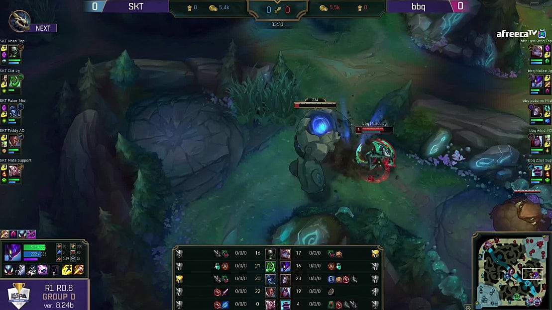 SKT vs bbq - 1라운드 8강 D조 1경기 2018 KeSPA Cup - 네이버 TV