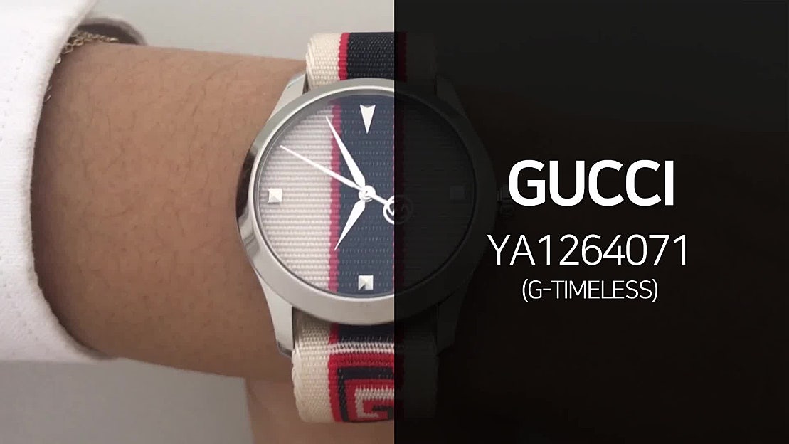 구찌 YA1264071 G-Timeless 가죽시계 리뷰 영상 - 네이버 TV