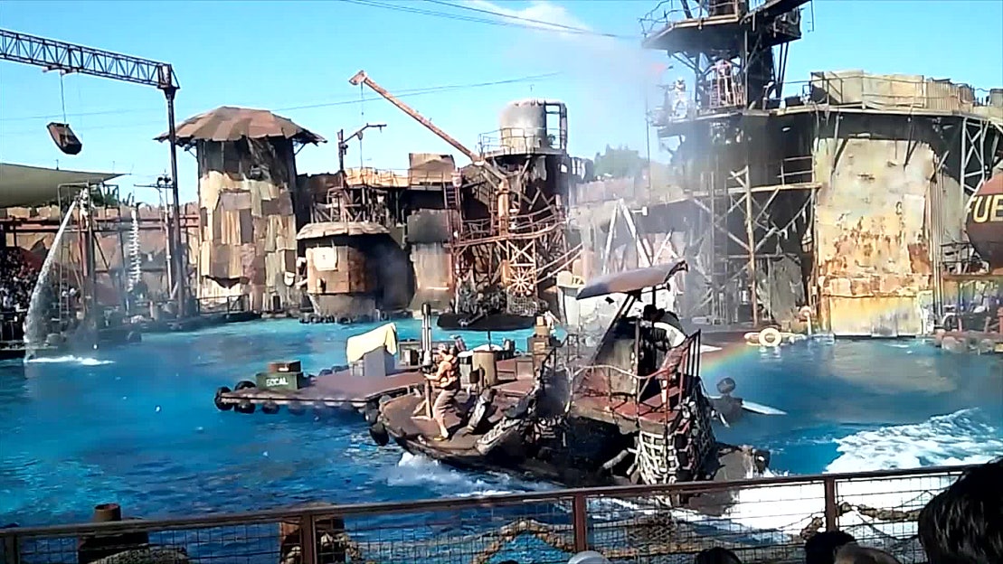 LA 유니버셜 스튜디오 헐리우드! 워터월드 쇼! LA Hollywood Universal Studios WaterWorld ...