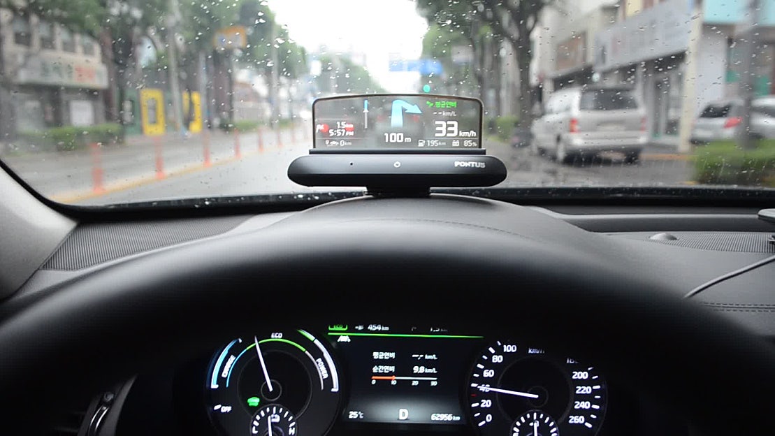 올뉴K7하이브리드 현대 폰터스 H1000 HUD 헤드업디스플레이 장착!! 주행영상!! - 네이버 TV
