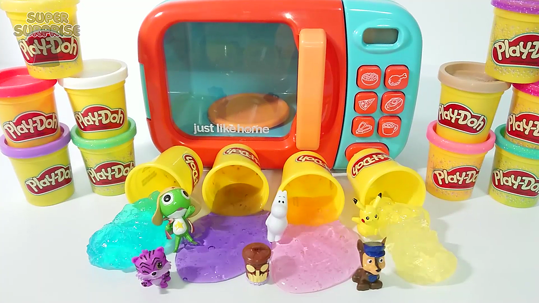 Pretend MAGIC Play Doh Melts Into SLIME in the Toy Microwave | Fun ...