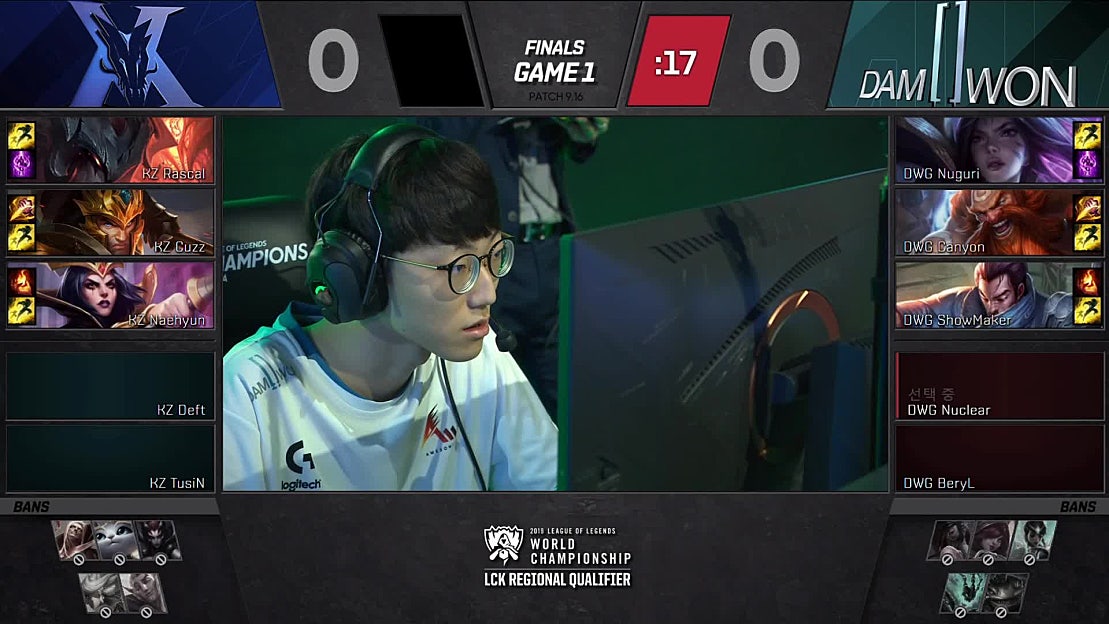 [2019.09.07] 롤드컵 선발전 담원 vs 킹존 1경기 - DWG vs KZ 1세트 롤드컵 한국대표 선발전 - 네이버 TV