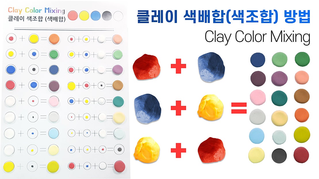 클레이 색배합(색조합)/클레이를 섞어 다양한 색상 만들기!/How to Mixing Clay Colors | 지우니 - 네이버 TV