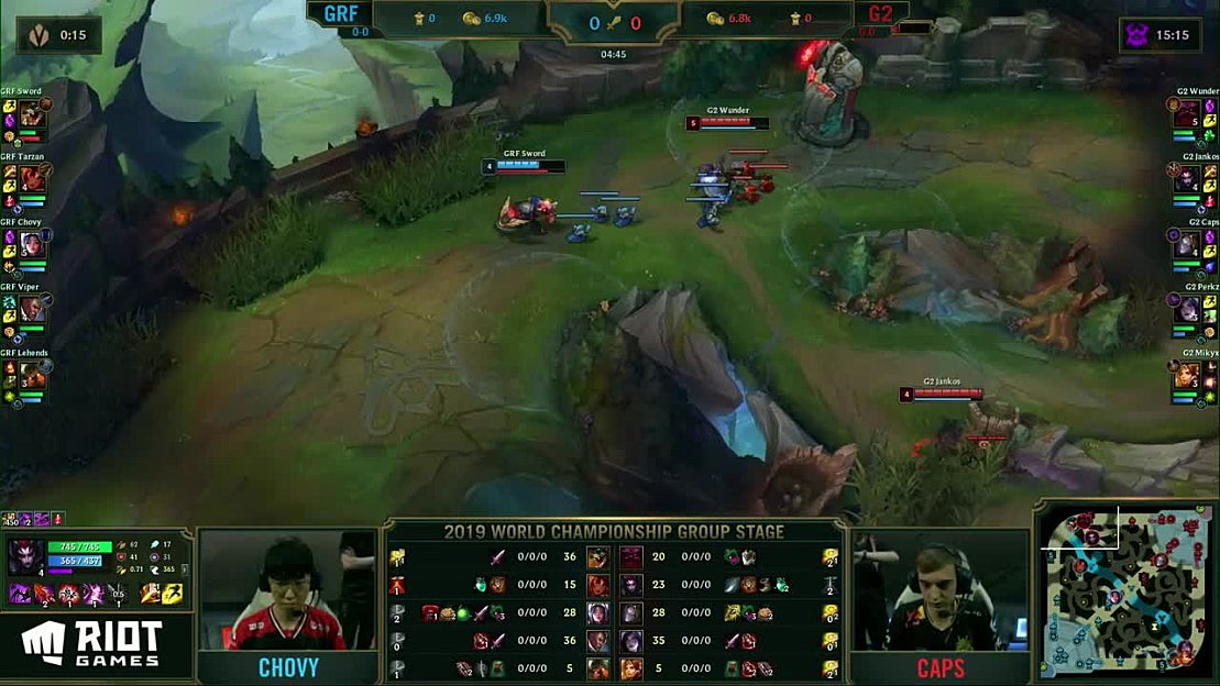 [10.13] 2019 롤드컵 그리핀 vs G2 1경기 그룹스테이지 GRF vs G2 1세트 하이라이트 - 네이버 TV