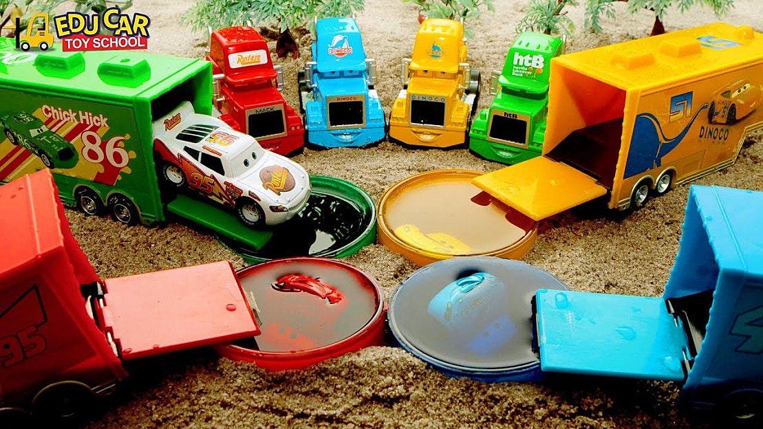 Learn Colors magic pool Disney Cars Lightning McQueen Kids Songs ...
