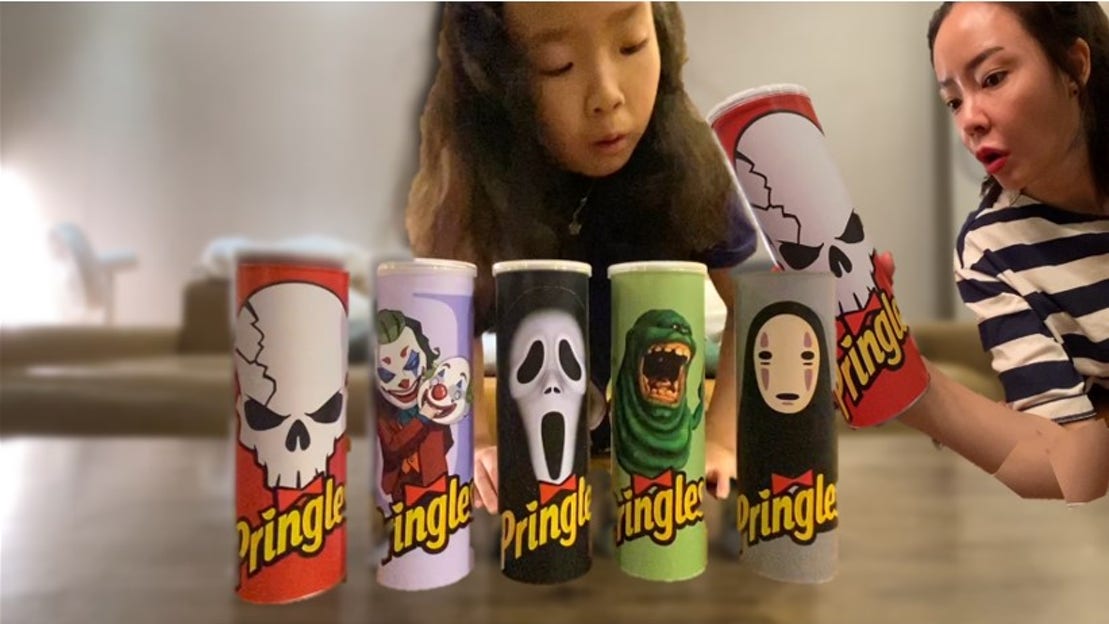프링글스를 먹으면 유령이 나타난다? 프링글스 유령 마법 프링글스 할로윈 Pringles with ghost - 네이버 TV