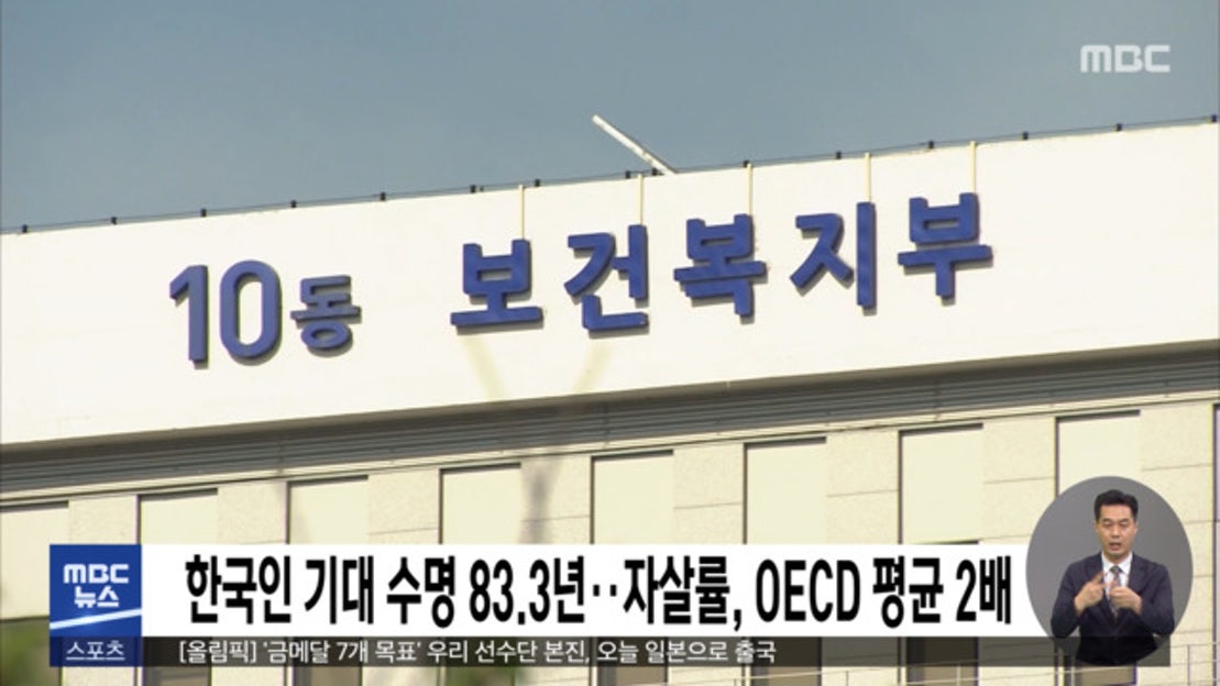 한국인 기대 수명 83.3년…자살률, OECD 평균 2배 - 네이버 TV