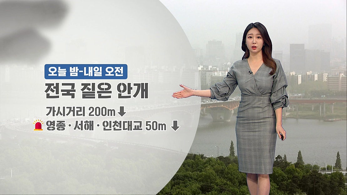 [09/30] 밤사이 짙은 안개…서해안 대교 시야 50m↓ (이지현 기상캐스터) - 네이버 TV