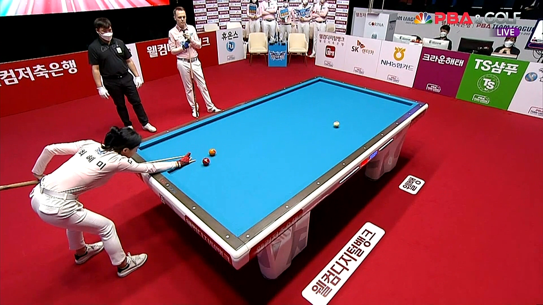 블루원엔젤스(강민구,스롱) vs 휴온스레전드(G.호프만,최혜미) 4세트 HL[웰컴저축은행 PBA 팀리그 4R] - 네이버 TV