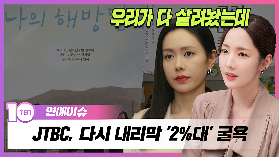 손예진·박민영이 살려놨는데…JTBC, 다시 내리막 '2%대' 굴욕[TEN연예이슈] - 네이버 TV