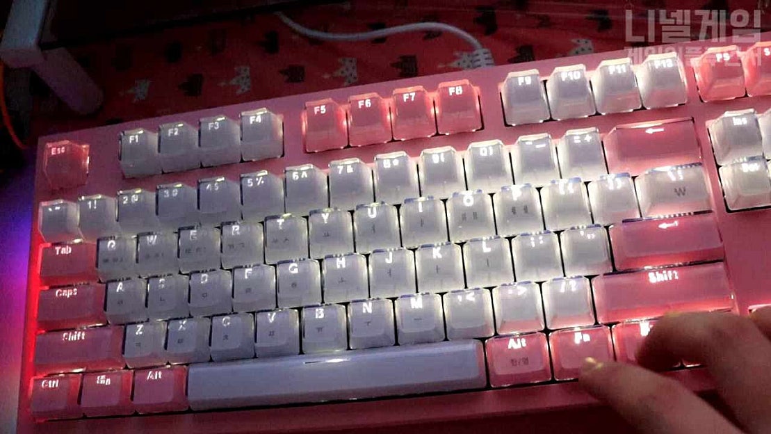 앱코(ABKO) AN50 핑크 게이밍 기계식 아이스큐브 키보드 광축﻿ 타건영상 - 네이버 TV