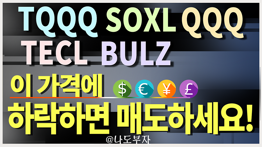 TQQQ SOXL QQQ TECL BULZ 이가격에 하락하면 매도하세요. 주가의 상승하락 구간 심리 - 네이버 TV