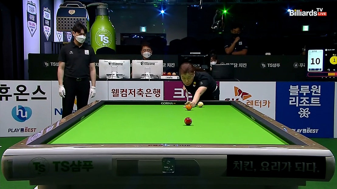 3연속득점하며 컨디션 회복해가는 이마리[TS샴푸-푸라닭 LPBA 챔피언십 2022] - 네이버 TV