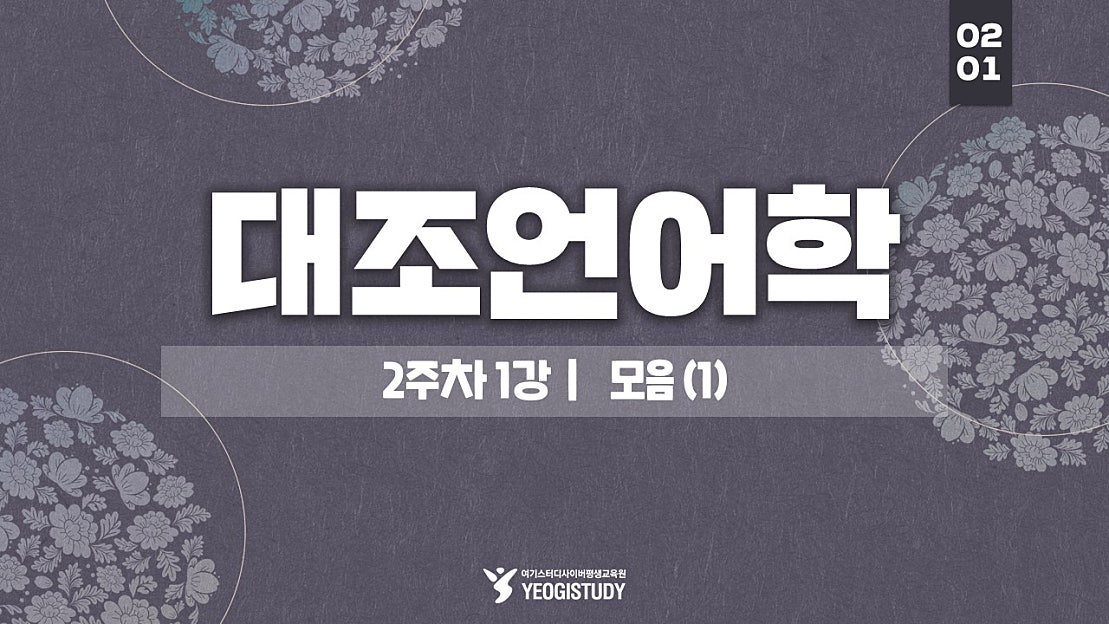 외국어로서의한국어학 학위 취득 대조언어학 2주차 1강 여기스터디 사이버평생교육원 네이버 Tv