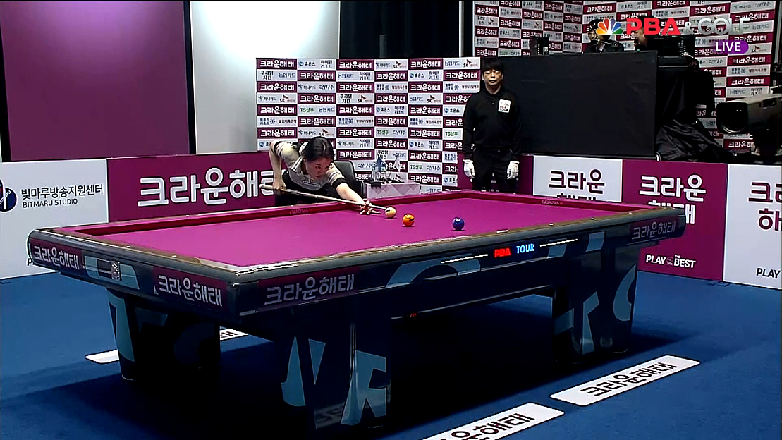 2연속 뱅크샷 성공하면서 5점 하이런으로 3세트 마무리하는 김보미[크라운해태 LPBA 챔피언십 2023] - 네이버 TV