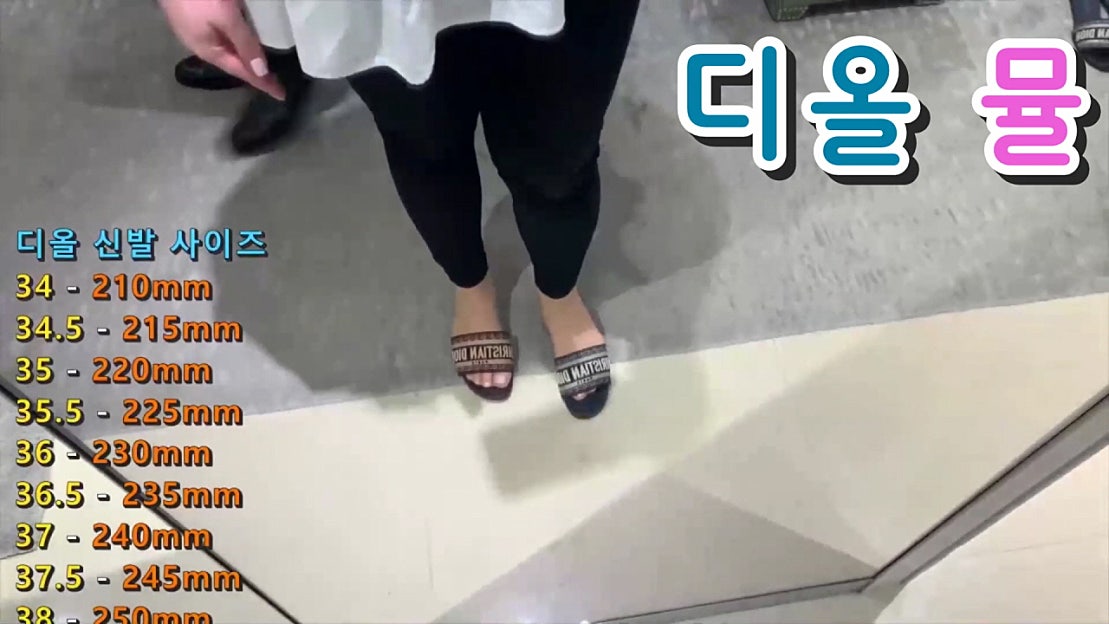 디올 디웨이 뮬 슬라이드 슬리퍼 간단 리뷰 착용샷 사이즈 가격 정보│여자 명품 뮬 샌 네이버 Tv