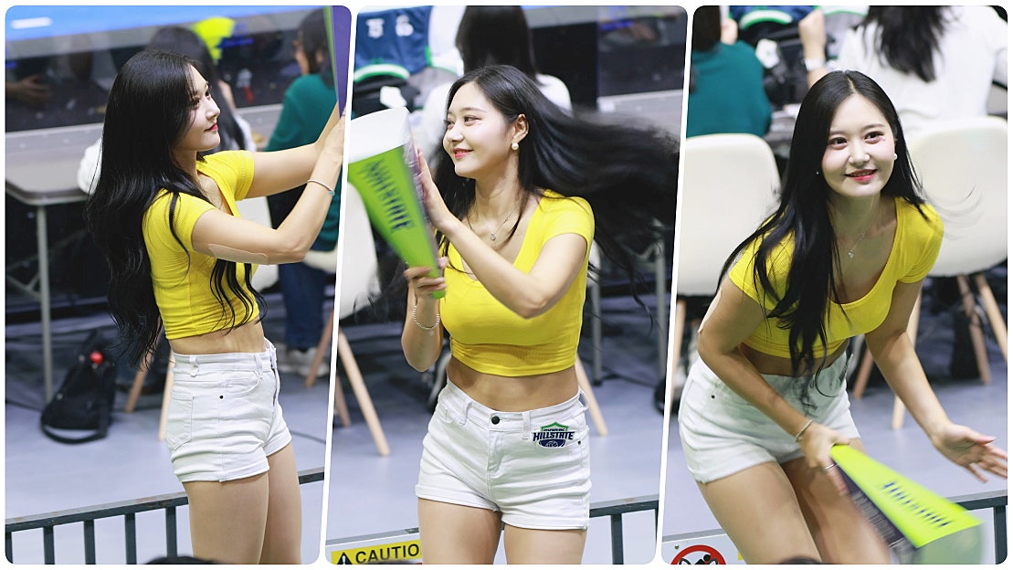 '응원 리액션 모음' 유세리 치어리더(Yoo Se-Ri) 직캠 @현대건설 배구단/수원배구장/231015/4K By - 네이버 TV