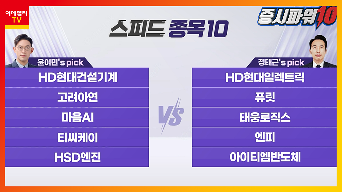 HD현대건설기계, HD현대일렉트릭, 고려아연, 퓨릿, 마음AI, 태웅로직스, 티씨케이, 엔피, HSD - 네이버 TV