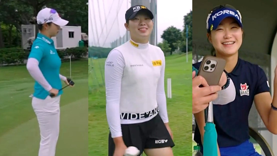 연습그린에서 경기를 준비하는 챔피언조 선수들 - 김재희&방신실&오수민 [하나금융 싱가포르 FR] > 골프 동영상 | 라이브맨 : 라이브스코어 실시간 토토사이트추천 꽁머니 ...