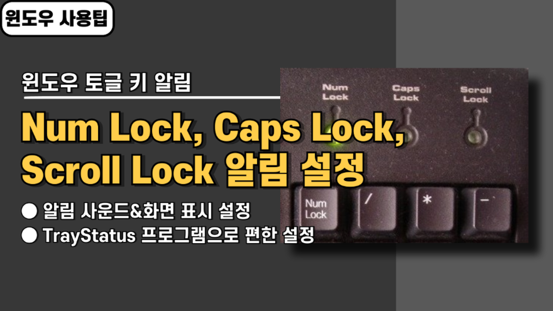 윈도우 토글 키 Num Lock, Caps Lock, Scroll Lock 알림 설정 및 TrayStatus 프로그램 사용법 ...