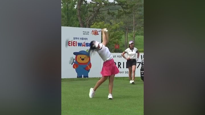 1R 12번홀 윤이나 티샷 [제12회 E1 채리티 오픈] - 네이버 TV