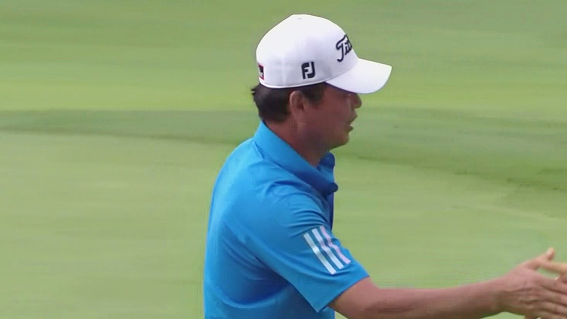 위기의 18번 홀을 보기로 끝낸 신용진 [제28회 KPGA 시니어 선수권 대회 2R] - 네이버 TV