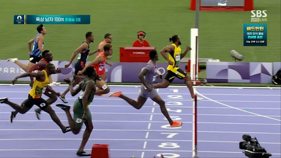 [SBS] 성큼성큼, 파워풀한 질주 보여주는 키사네 톰슨 [남자 100m 준결승] - 네이버 TV