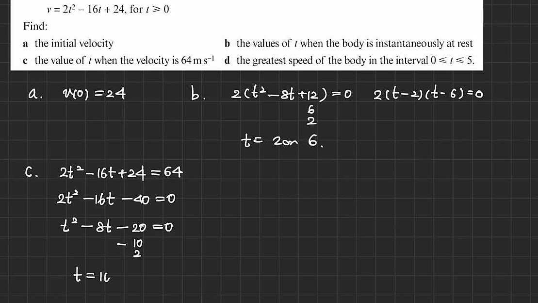 Edexcel A level Mathematics 무료 인강 [Mechanics 11.Variable acceleration] - 네이버 TV