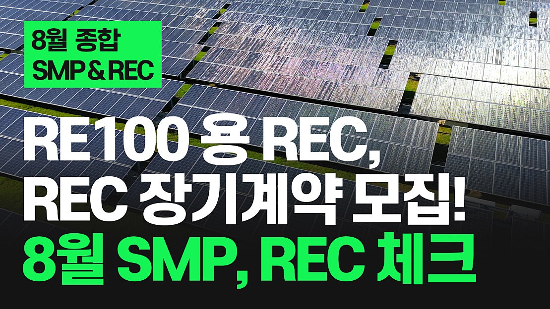 무더위에 최대전력 6번 경신 | RE100 용 REC, 장기계약 모집 | 24년 8월 종합 태양광 SMP&REC 가격 - 네이버 TV