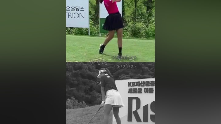 배소현 티샷 비교 : KB금융 스타챔피언십 1R VS 2024 셀트리온 퀸즈 마스터즈 1R - 네이버 TV