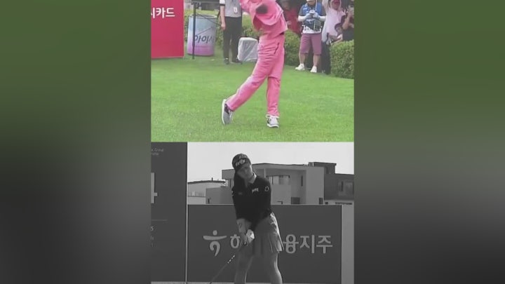 윤이나 티샷 비교 : 하나금융그룹 챔피언십 2R VS BC카드 · 한경 레이디스컵 2024 3R - 네이버 TV