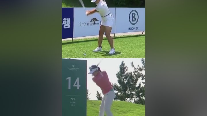 윤이나 티샷 비교 : 하나금융그룹 챔피언십 1R VS Sh수협은행 MBN 여자오픈 1R - 네이버 TV